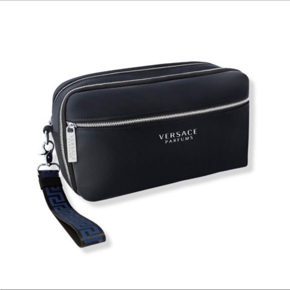 Versace | Bags | Versace Blue Mens Toiletry Trave Case | Poshmark